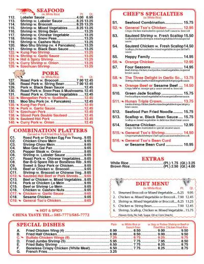 Menu - China Taste